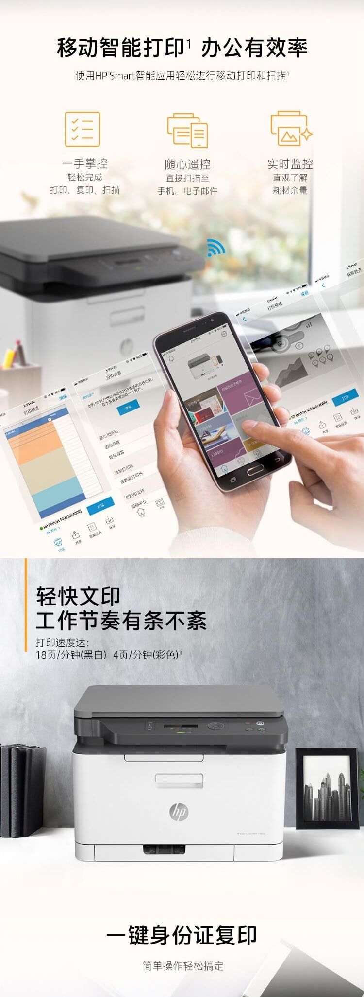 HP Color Laser MFP 178nw 彩色激光一体打印机 - (4ZB96A) - 中国惠普官方商城