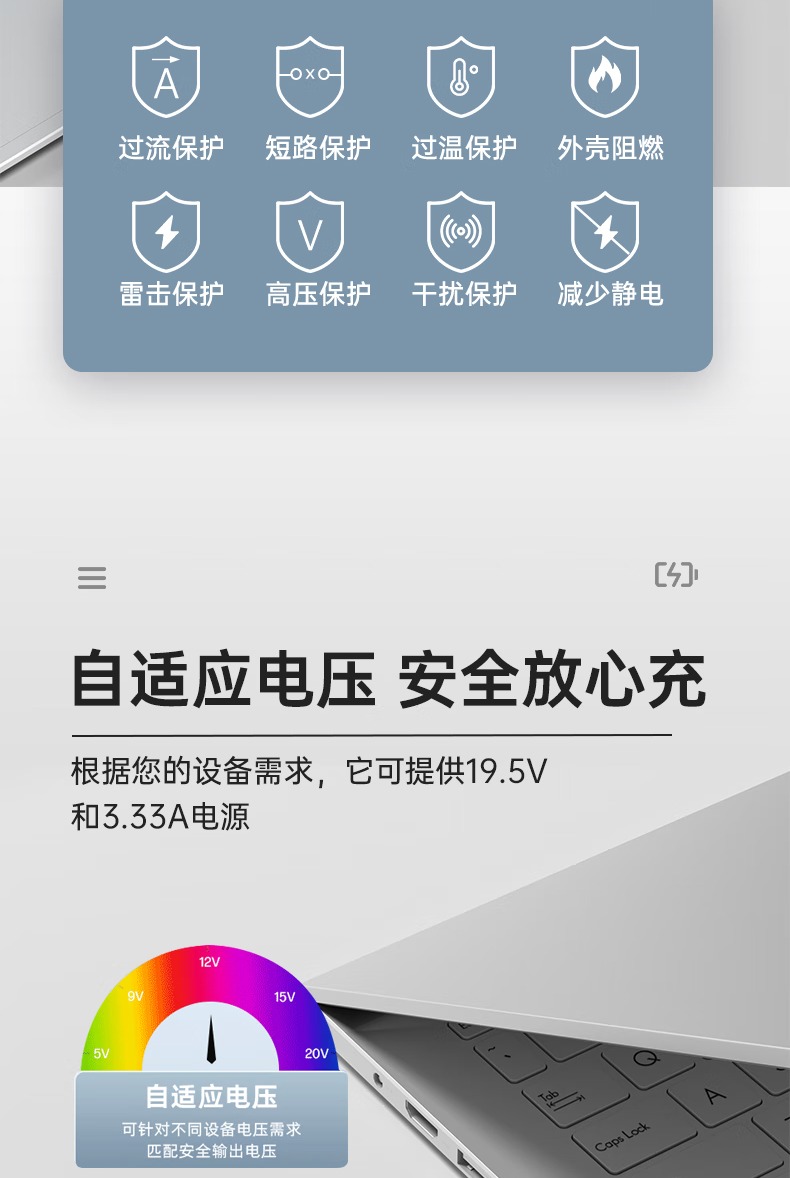 惠普(HP) 65W自适应电源适配器 (6H459AA) - 中国惠普官方商城