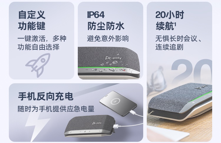 POLY SY20视频会议全向麦克风 微软认证 (772C8AA) - 中国惠普官方商城