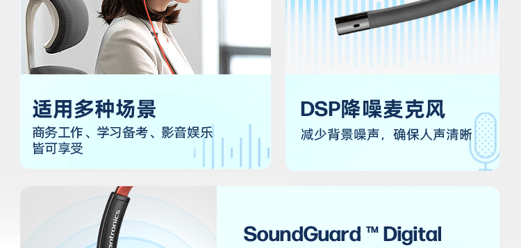 博诣 Poly Blackwire C5220 双耳头戴式有线耳机 (8X231AA) - 中国惠普官方商城