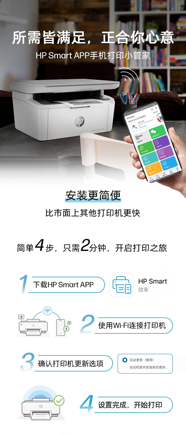 惠普 (HP) LaserJet Pro MFP M30w 多功能一体打印机 - (Y5S54A) - 中国惠普官方商城