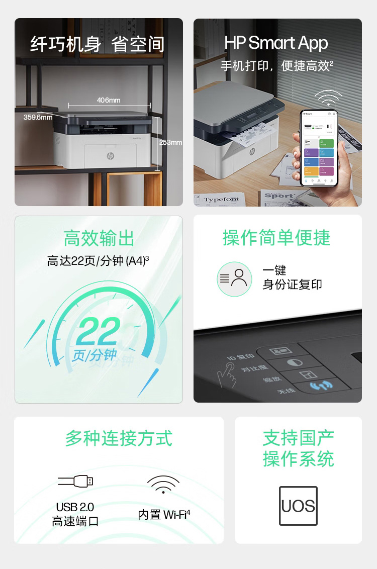惠普 (HP) Laser MFP 1136w 激光多功能一体打印机 - (715A1A) - 中国惠普官方商城